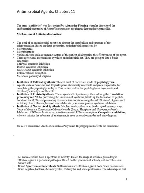 Antimicrobial Agents Notes Pdf Antimicrobial Resistance Penicillin
