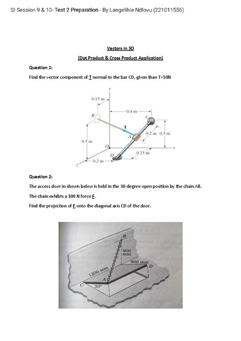Vectors In 3d Dot Product And Cross Product Questions Wednesday