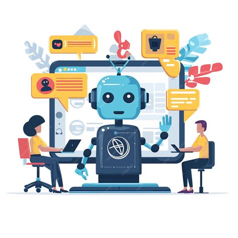 Premium Vector Tinypeoplechattingwithchatbotoncomputer