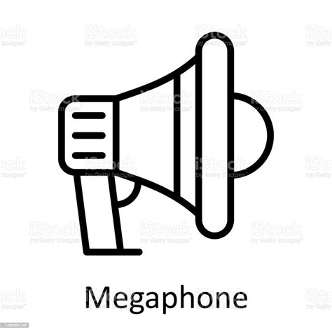 확성기 벡터 개요 아이콘 디자인 그림입니다 흰색 배경에 디지털 마케팅 기호 Eps 10 파일 3차원 형태에 대한 스톡 벡터 아트 및 기타 이미지 Istock