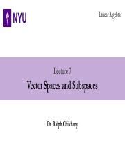 Exploring Vector Spaces and Subspaces in Linear Algebra | Course Hero