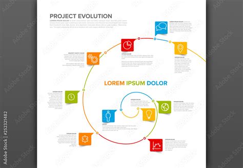 Infographic Layout With Spiral Design Element Stock Template Adobe Stock