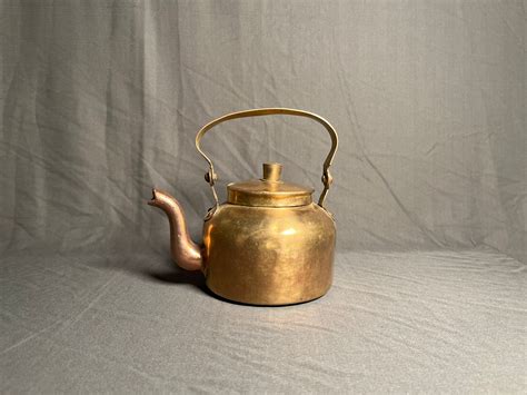 Vintage Brass Tea Kettle Unique Antique Collection