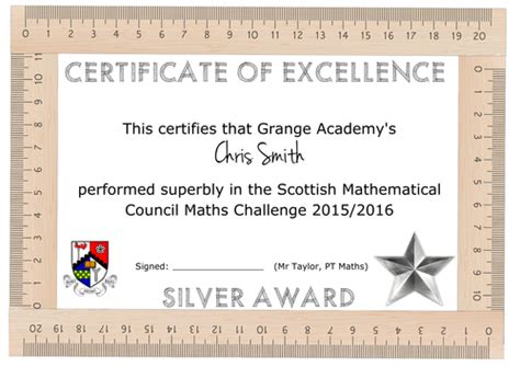 Maths Certificate Template Teaching Resources