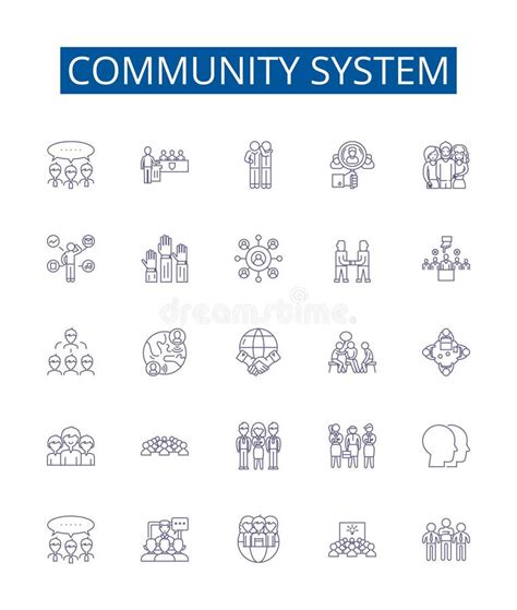 Community System Line Icons Signs Set Design Collection Of Social Network Relationships