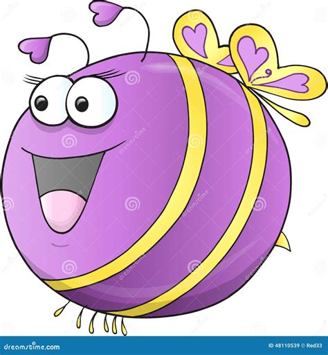 Cute Happy Spring Bee Stock Vector Illustration Of Round 48110539