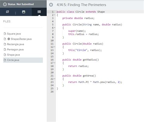 Solved Add An Abstract Method To The Shape Class