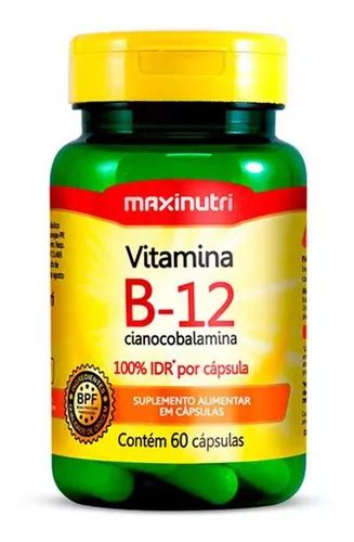 Vitamina B12 Cianocobalamina 100 Idr 60 Cápsulas Maxinutri Parcelamento Sem Juros