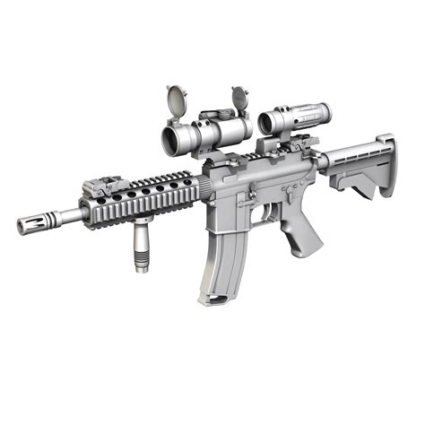 Colt M4a1 Sopmod Aimpoint 3d Model
