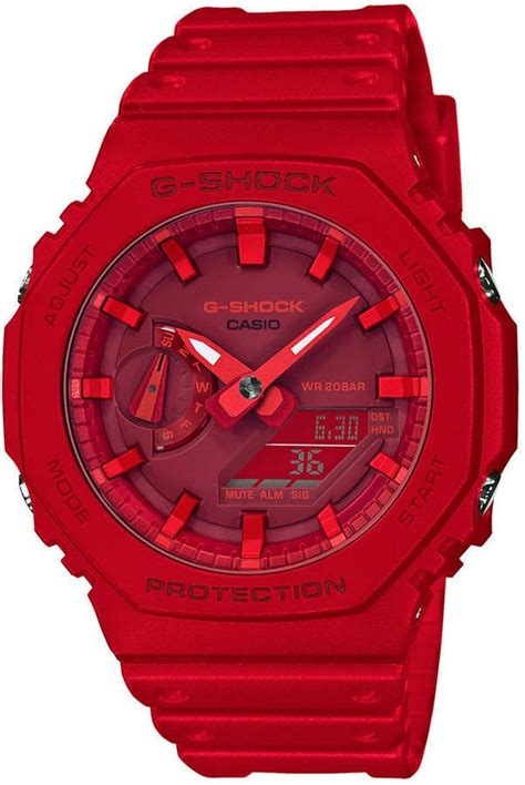 G Shock Mens Analog Digital Red Resin Strap 454mm Ga2100 4a Macys
