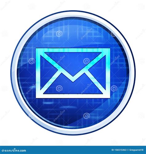 Email Icon Futuristic Blue Round Button Vector Illustration Stock