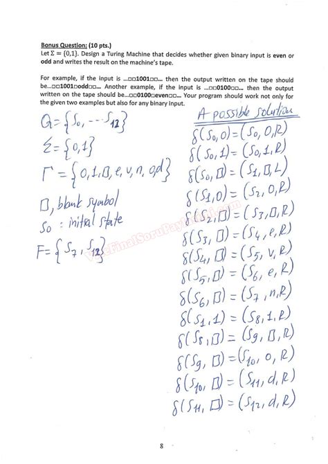 Formal Languages And Automata Theory Final Questions And Solutions Sayfa 8 Vize Ve Final