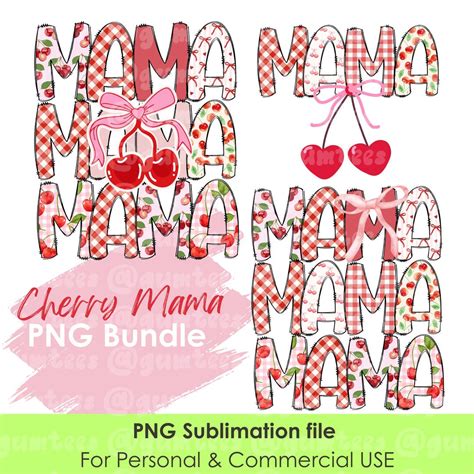 Cherry Mama Png Cute Mama Tshirt Design Png Mama Cherry Digital