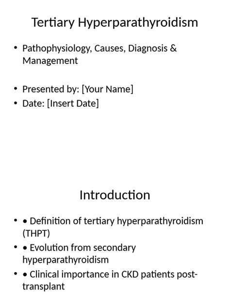 Tertiary Hyperparathyroidism Presentation Pdf