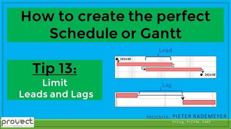Tip 13 Limit The Use Of Leads And Lags In A Project Schedule Or Gantt