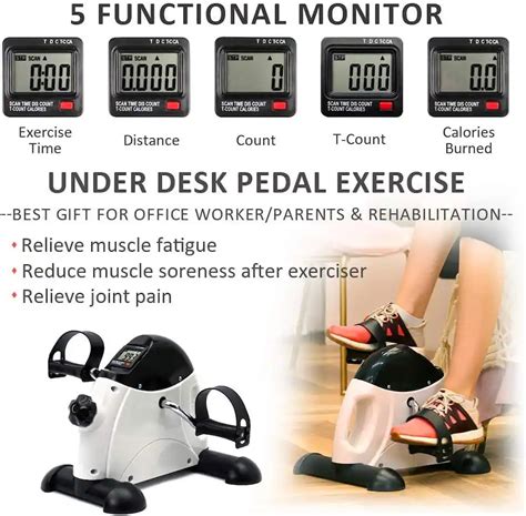 Moosoo Mini Exercise Bike Under Desk Bike Pedal Exerciser Portable