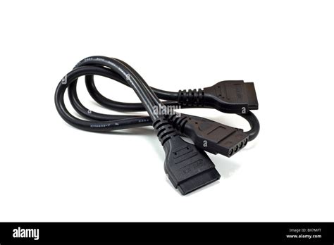 Hard Disk Drive Power Cables On A White Background Stock Photo Alamy