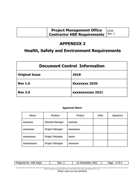 Draft Hse Requirement Standard Pdf Personal Protective Equipment Occupational Safety And