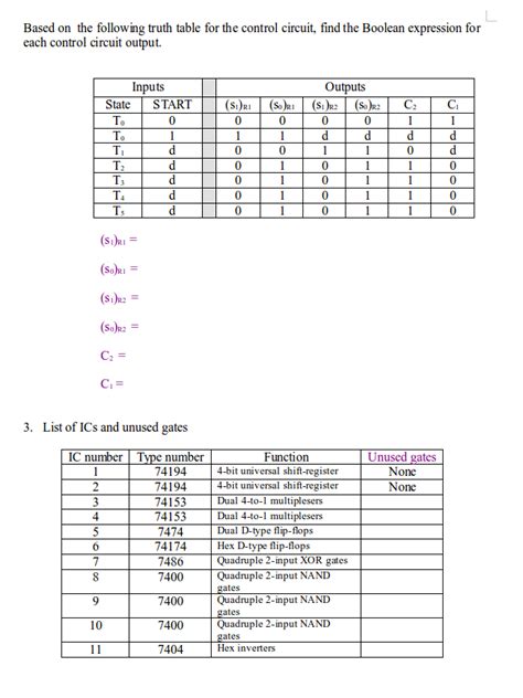 Solved Based On The Following Truth Table For The Control