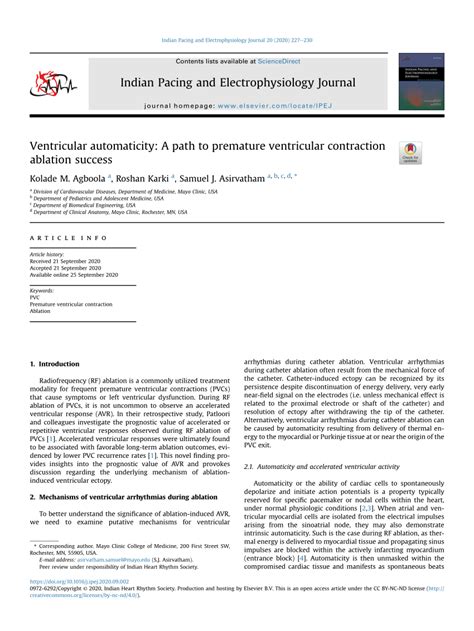 Pdf Ventricular Automaticity A Path To Premature Ventricular