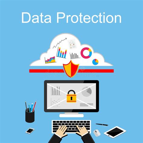 Data Protection Or Internet Security Illustration Stock Vector