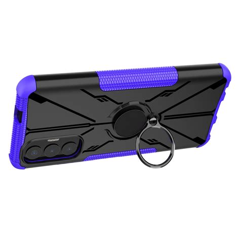 For Tecno Pova Armor Bear Shockproof PC TPU Phone Case With Ring Holder Purple Alexnld Com