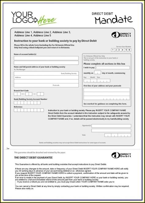 Direct Debit Authorization Form Fillable Ach Authorization Letter Images