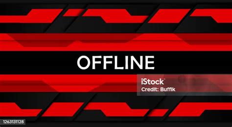 트위치 모던 오프라인 Hud 화면 배너 169 스트림 빨간색 모양이 있는 오프라인 빨간색검은색 배경입니다 오프라인 스트리머 방송을 위한 화면 보호기입니다 오프라인 화면을