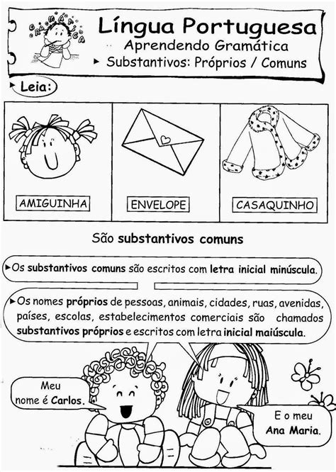 Escola Saber Atividade De Português 3 Ano Fundamental Substantivo