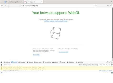 BUG WebGL Fail In Firefox Browser Issue Microsoft