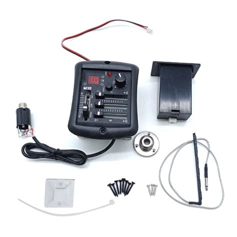 3 밴드 어쿠스틱 일렉트릭 기타 피에조 픽업 키트 프리앰프 튜너 E56d 티몬