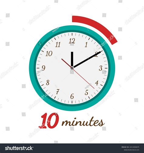 Ten Minutes Time Symbol 10 Minute Stock Vector Royalty Free