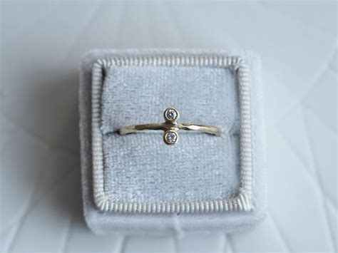 Double Diamond 9ct Gold Ring — Hannah Batstone