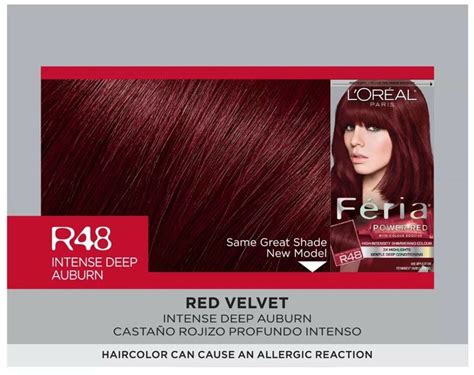 Loreal Paris Feria R48 Red Velvet Power Reds Intense Deep Auburn Hair