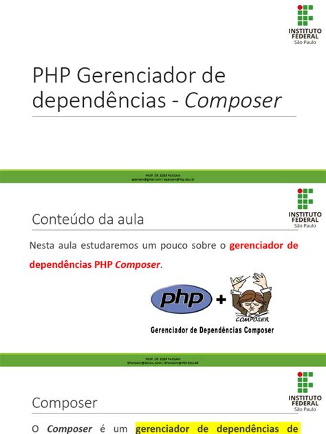aula 7a php gerenciador de dependências composer pdf php