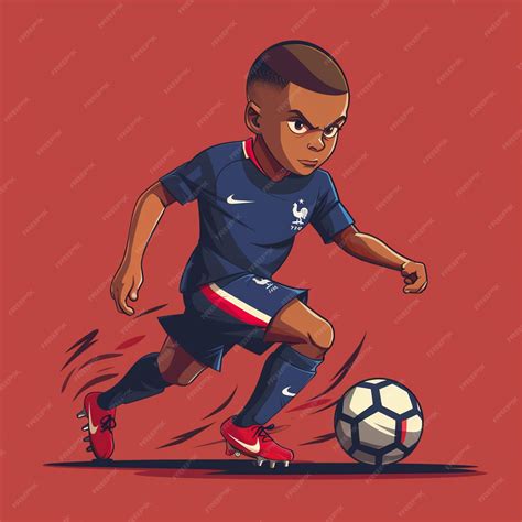 Cartoon Graphic Icon Illustration Of Kylian Mbappe Premium Ai Generated Image