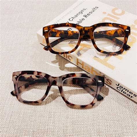 Womens Blue Rectangular Glasses Etsy Uk