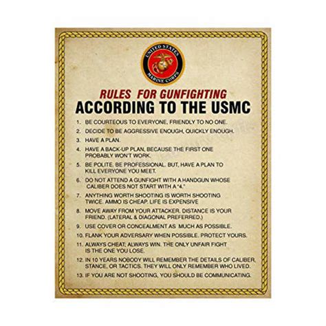 Getuscart Rules For Gunfighting According To The Usmc Us Marine