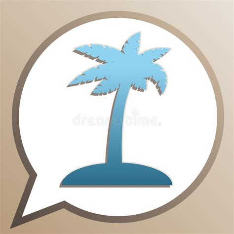 Coconut Palm Tree Sign Bright Cerulean Icon In White Speech Balloon At