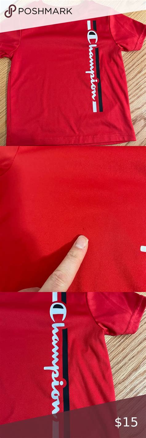 Champion Red Short Sleeve Shirt Short Sleeve Shirt Red Shorts Shirts