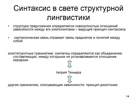 Синтаксис в свете структурной лингвистики Лекция презентация онлайн