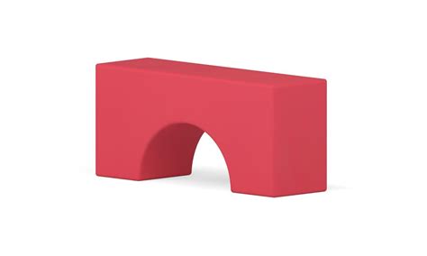 Red Arch Podium Foundation Basic Rectangular Geometric Platform