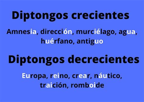 800 Ejemplos De Diptongo Creciente Y Decreciente