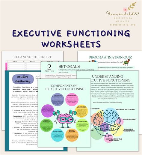 Executive Dysfunction Workbook Executive Functioning Worksheets Adhd