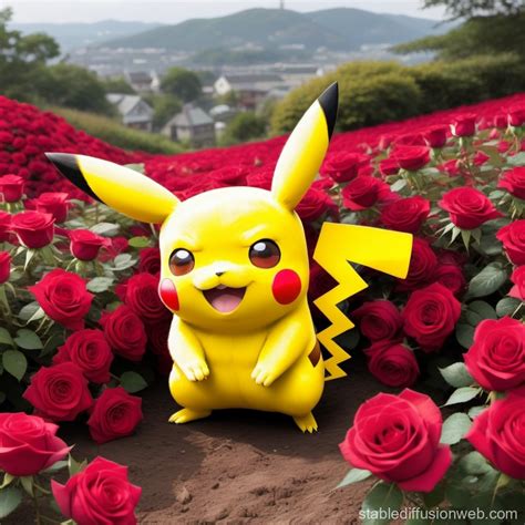 Furious Pikachus Rose Filled Descent Stable Diffusion Online