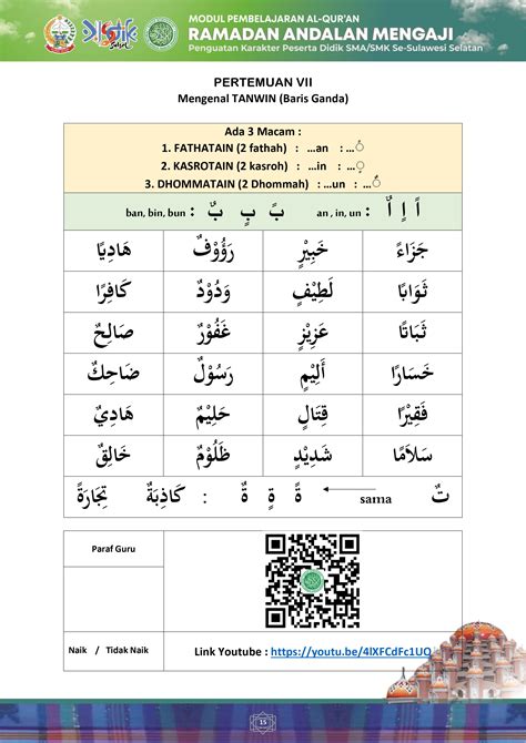 Pertemuan Vii Mengenal Tanwin Mengenal Harokat Tanwin Baris Ganda Fathatain …an