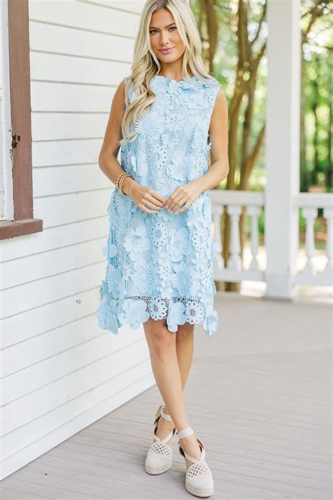 J Marie All For You Light Blue Lace Dress Shop The Mint