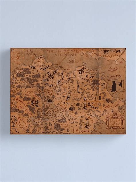 Aatoeax Dream Smp Map Illustration Canvas Print Aesthetic Home Decor Perfect For Gallery Walls