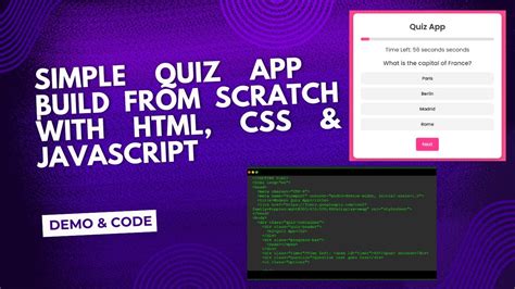Simple Quiz App Build From Scratch With Html Css And Javascript Youtube