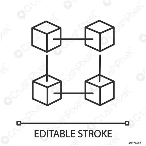 Blockchain Technology Linear Icon Stock Vector 3872697 Crushpixel